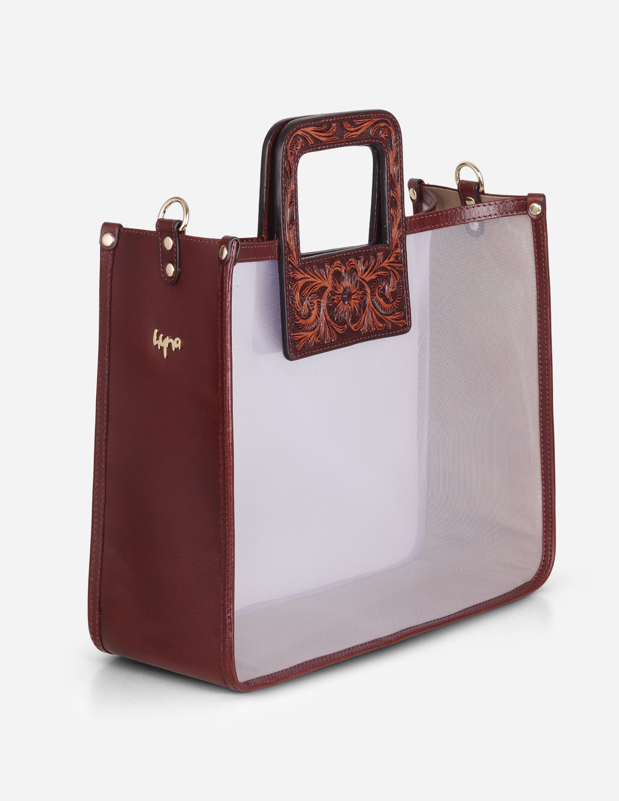 Buy Opal Sheer Clear Leather Handbag Online - Hyna USA